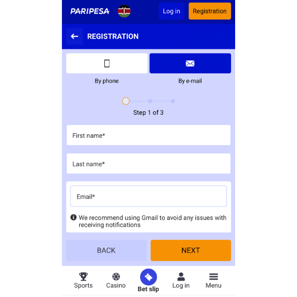 Paripesa Registration: How to create an account