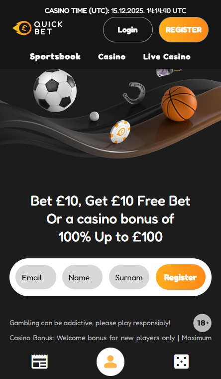 Quickbet welcome offer: Bet £10, get £10 free bet for January 2026