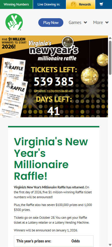 VA Lottery Promo Code LOTTOVA: 50% Deposit Match + 20 Free Games ...